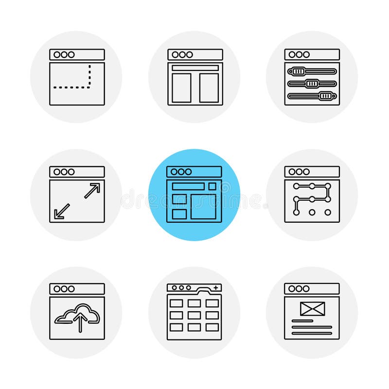 Website , Web , User Interface , Web App , Eps Icons Set Vector Stock ...