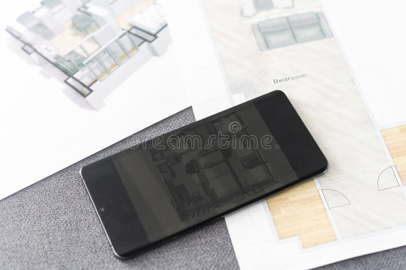 Website Wireframe Sketch and Programming Code on Smartphone Stock Photo ...