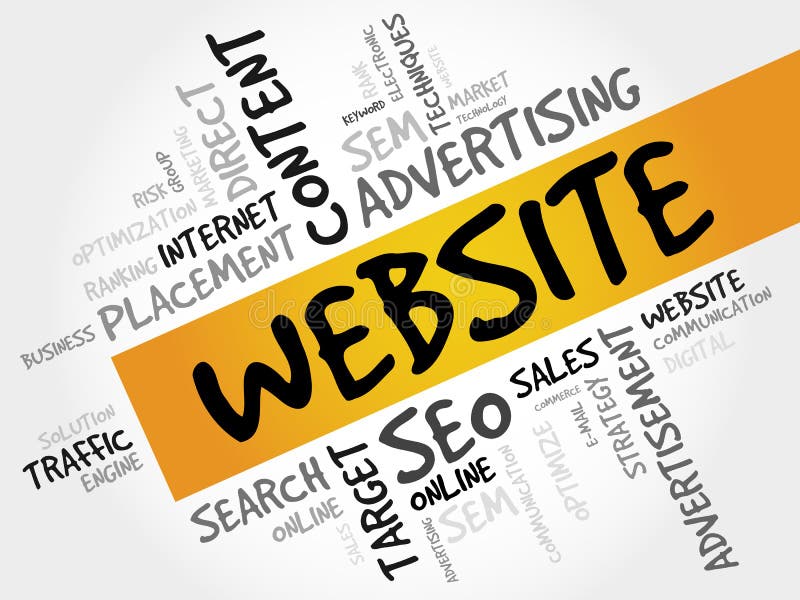 WEBSITE word cloud stock illustration. Illustration of portfolio ...