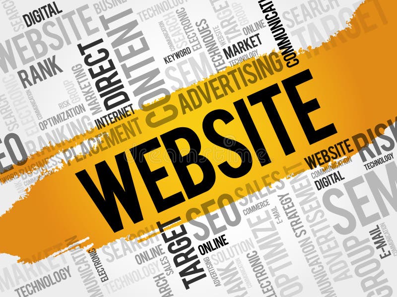 WEBSITE word cloud collage stock illustration. Illustration of browser ...