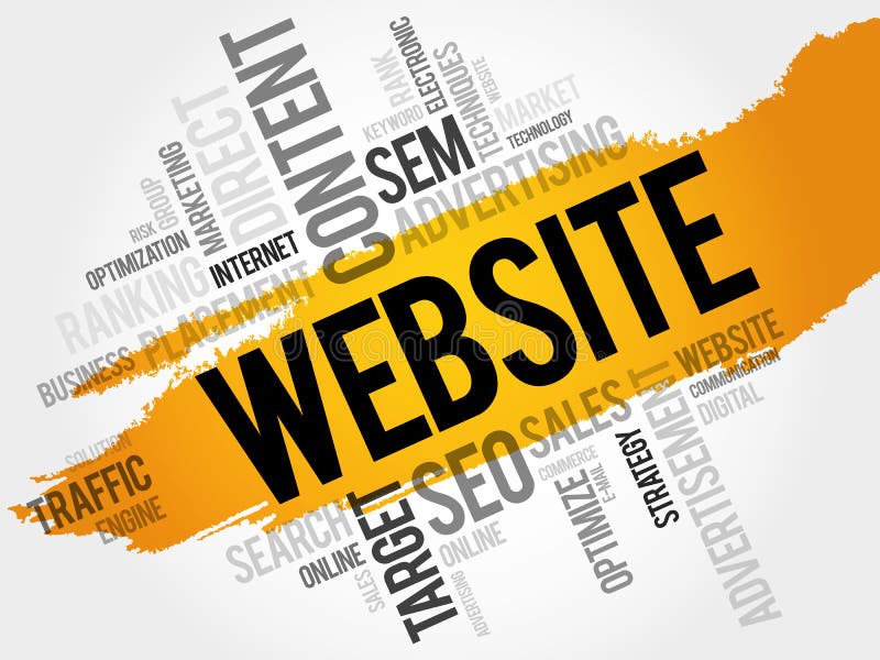 WEBSITE word cloud stock illustration. Illustration of site - 202923589