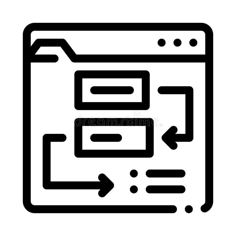 Website Working Process Steps Icon Vector Outline Illustration Stock ...