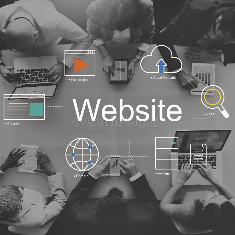 Website World Player Search Icons Concept Stock Image - Image of aerial ...