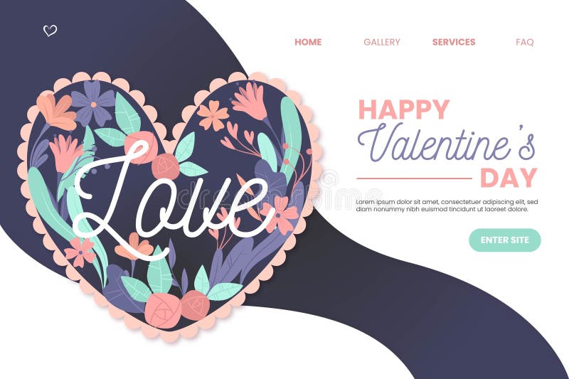 Webtemplate Concept Valentines Day Design Vector Illustration Stock ...