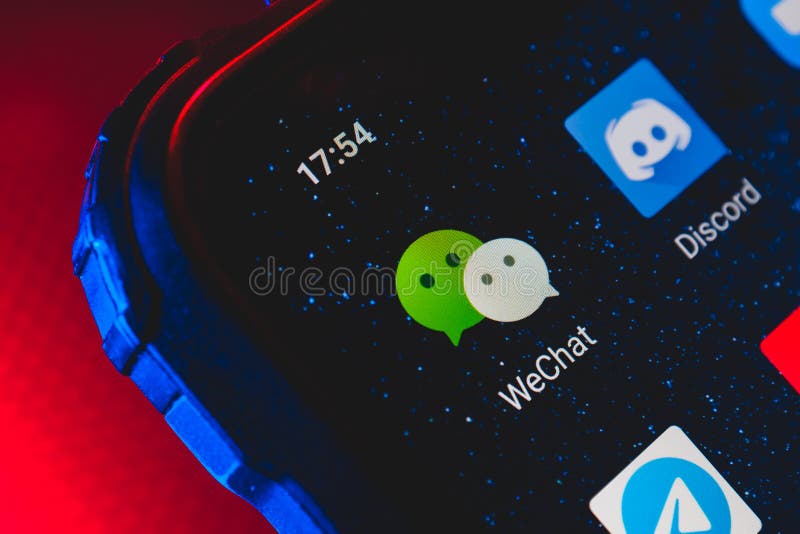 WeChat App Icon on the Screen Smartphone Editorial Stock Photo - Image ...