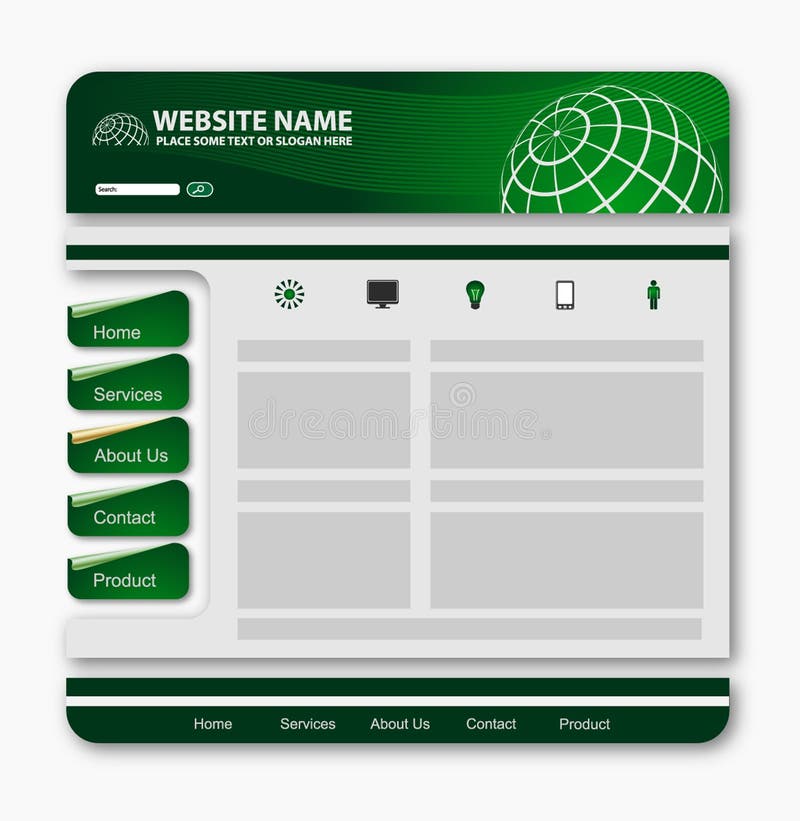 Website Template stock vector. Illustration of header - 6732444