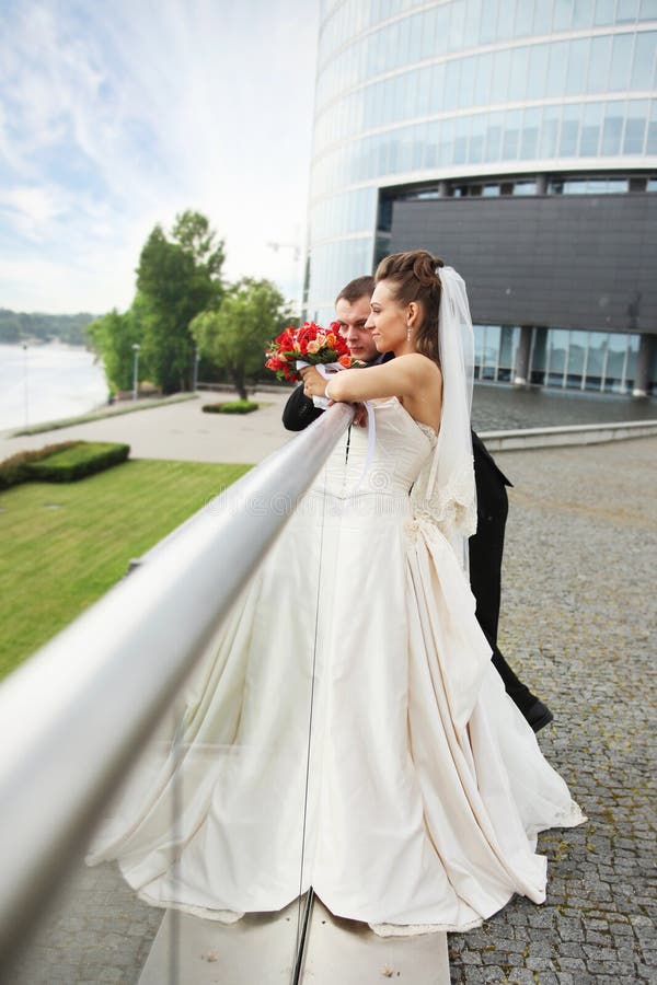 Newly weds stock photo. Image of cheerful, casual, outdoors - 22152634