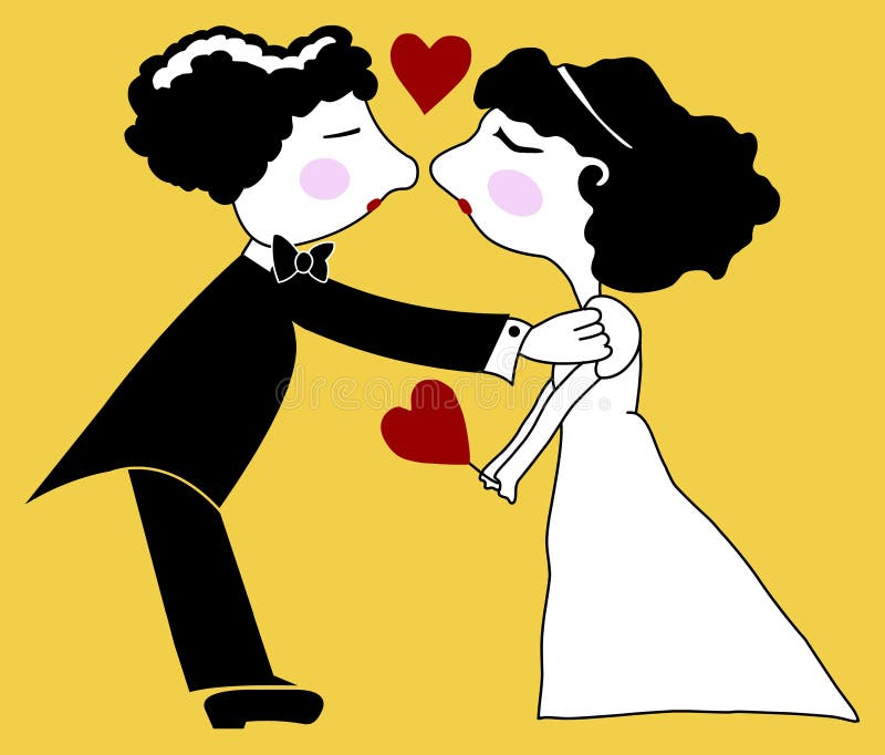 Wedding Couple Stickman Bride and Groom Stock Vector - Illustration of ...