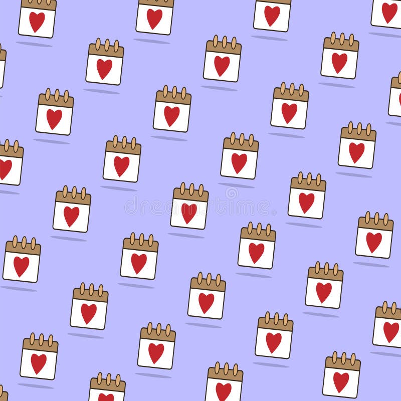 Vector Illustration of Calendar Love Patterns Stock Vector ...