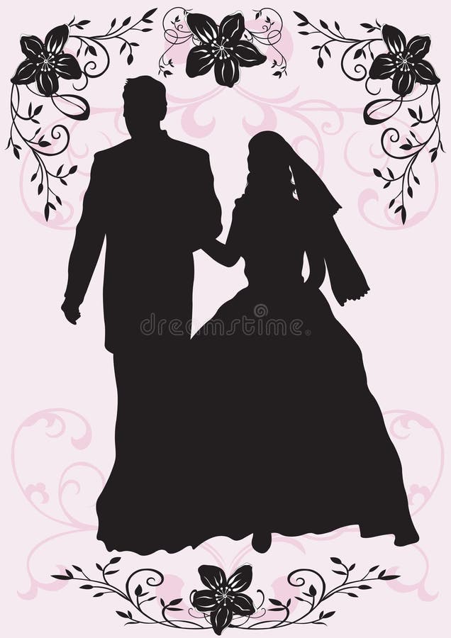 Bride and groom running stock vector. Illustration of newlywed - 3560954