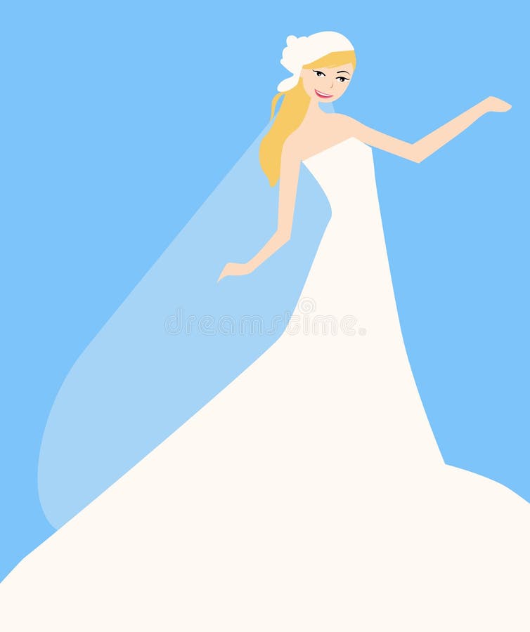 Cute cartoon bride stock vector. Illustration of beautiful - 10151992