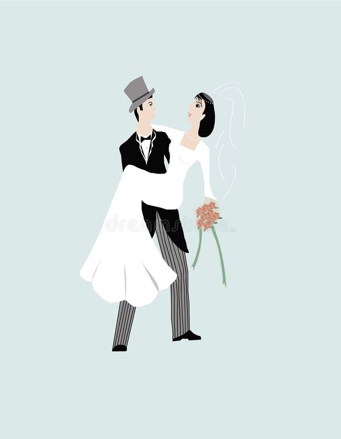 Wedding Couple Stickman Bride and Groom Stock Vector - Illustration of ...
