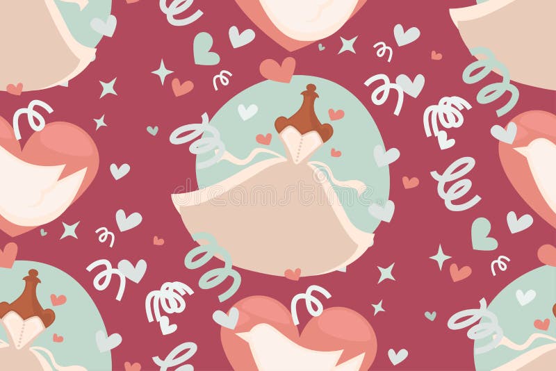 Wedding Abstract Seamless Pattern in Pastel Soft Colors. Stock Vector ...