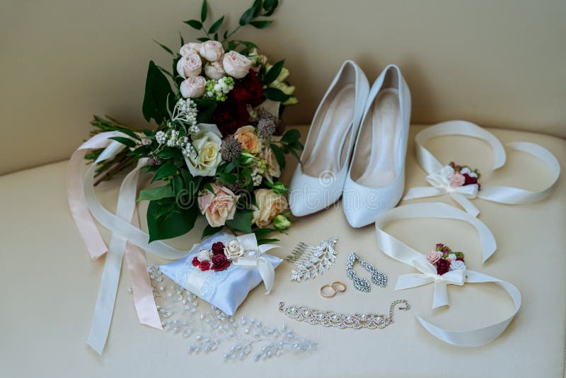 Wedding Accessories for the Bride Stock Photo - Image of morning ...