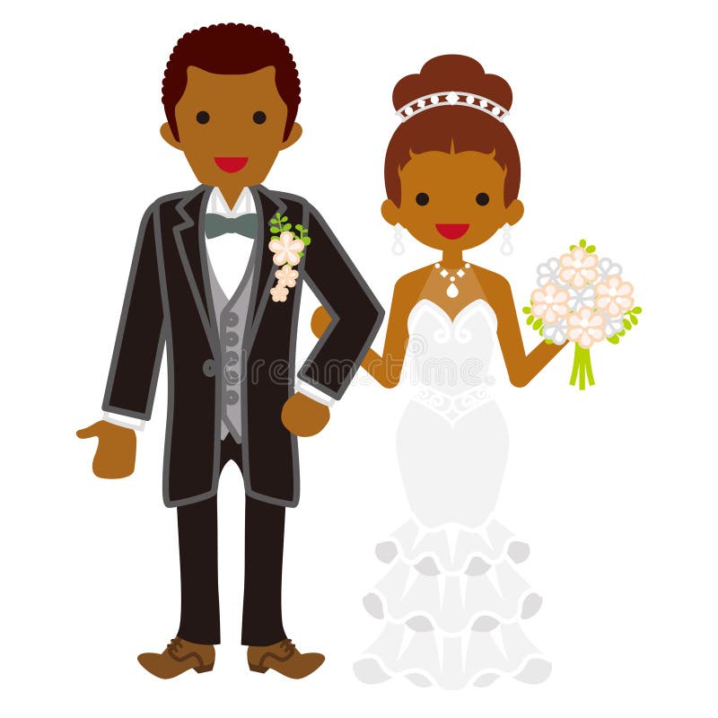 Wedding African couple stock vector. Illustration of cheerful - 62525128