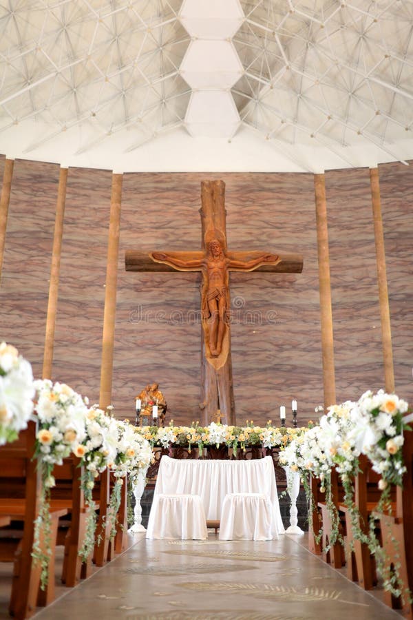 Wedding Altar in the Church Stock Photo - Image of marble, candle: 67338390