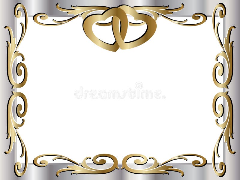 Wedding Anniversary Border Invitation Stock Vector - Illustration of ...