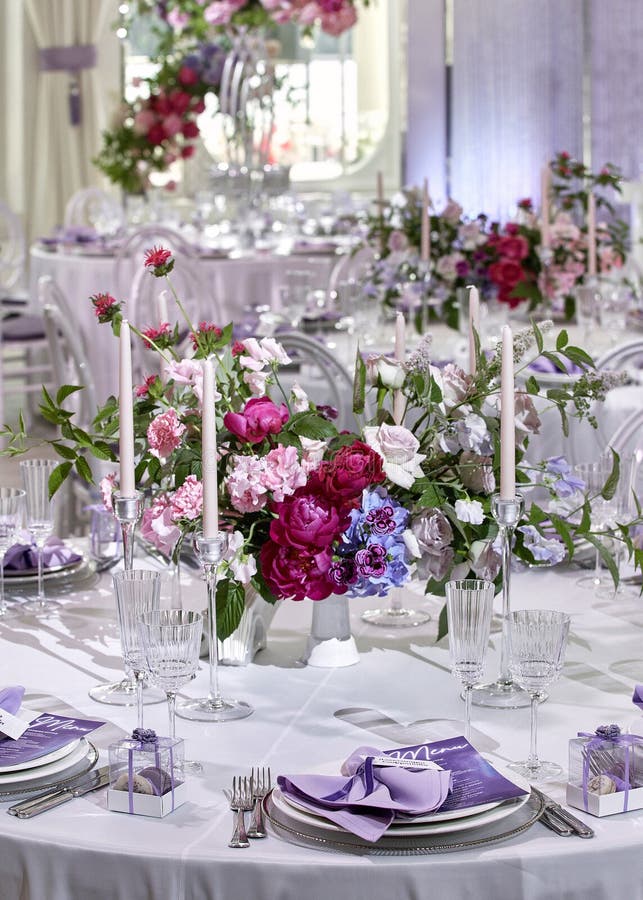 Wedding Appointment Interior and Wedding Table Setting. Wedding Decor ...