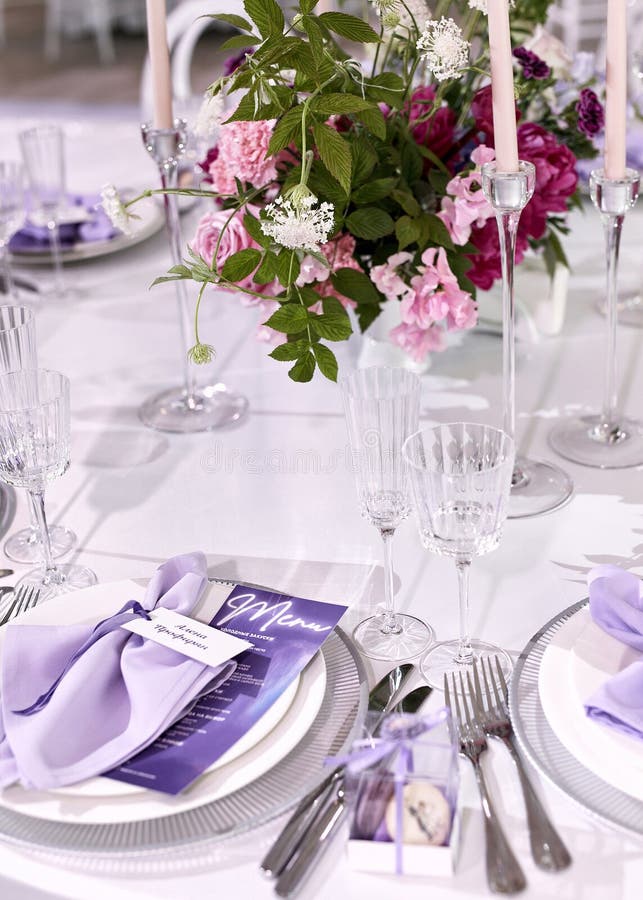 Wedding Appointment Interior and Wedding Table Setting. Wedding Decor ...