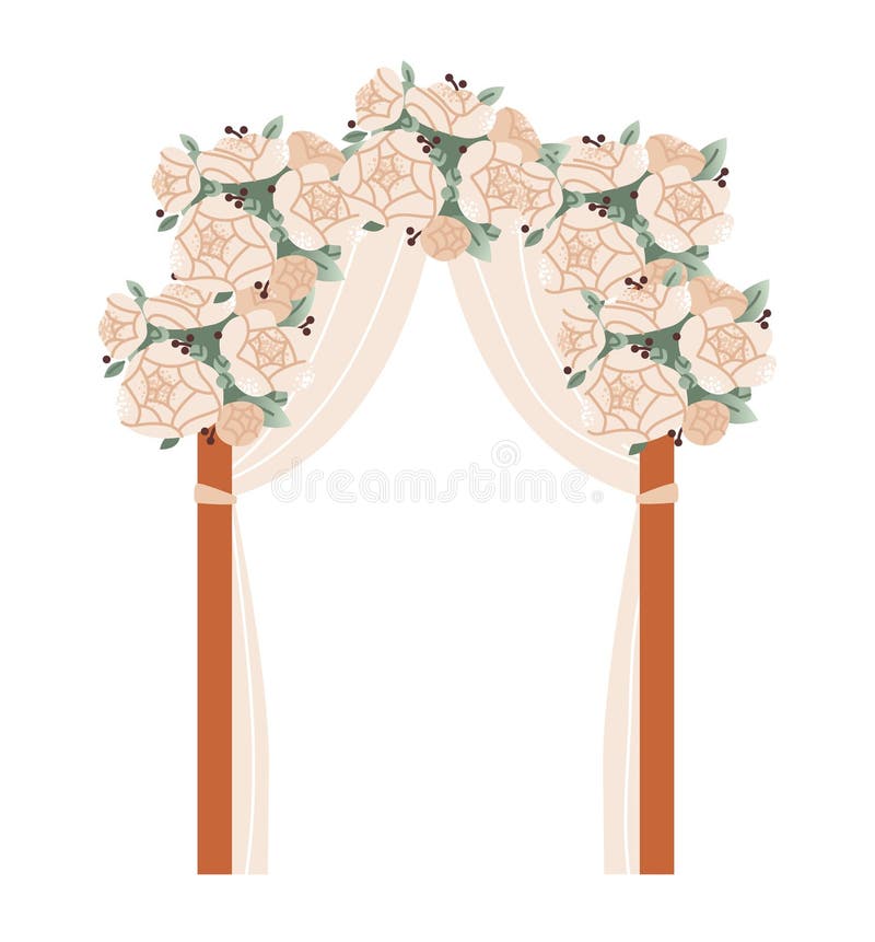 Wedding Arch Adorned with Flowers and a Romantic Floral Arrangement ...
