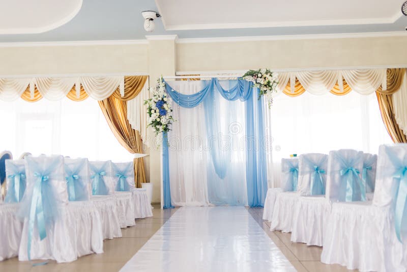 Wedding arch in blue stock photo. Image of beautiful - 111694332