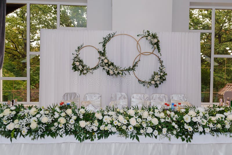 Wedding Arch with Multi-colored Flowers. Wedding Decorations Stock ...
