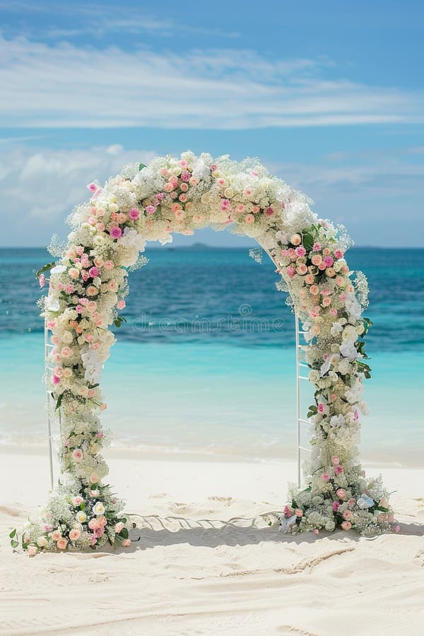 Wedding Arch on the Seashore. Selective Focus Stock Photo - Image of ...