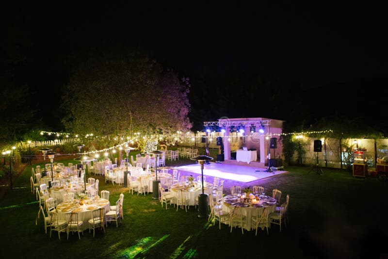 Wedding area. Wide angle. stock photo. Image of bulb - 201936294