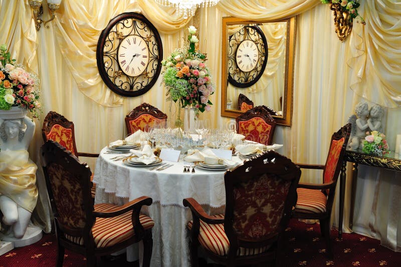 Luxury reception table stock image. Image of celebration - 19344143