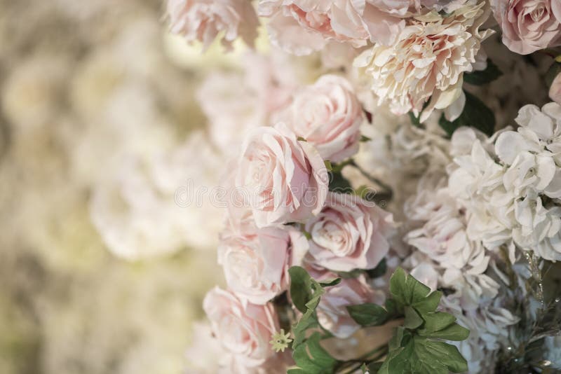 Wedding Backdrop with Flower and Wedding Decoration Stock Photo - Image ...