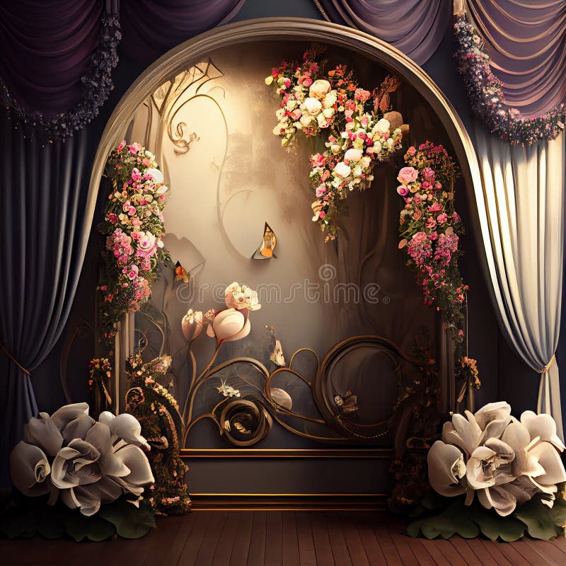 Wedding Backdrop Wallpaper stock illustration. Illustration of romantic ...