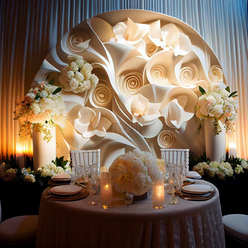 Wedding Backdrop Wallpaper stock illustration. Illustration of green ...