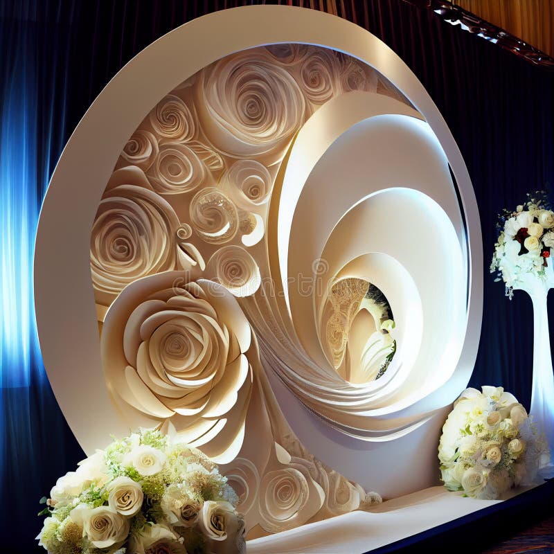 Wedding Backdrop Wallpaper stock illustration. Illustration of wedding ...