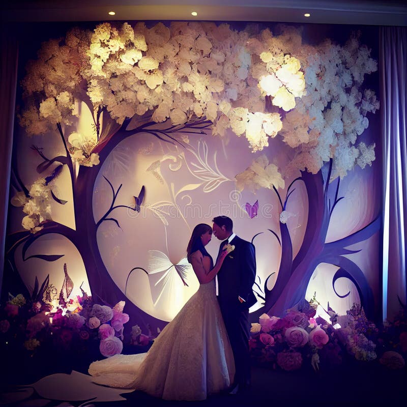 Wedding Backdrop Wallpaper stock illustration. Illustration of ...