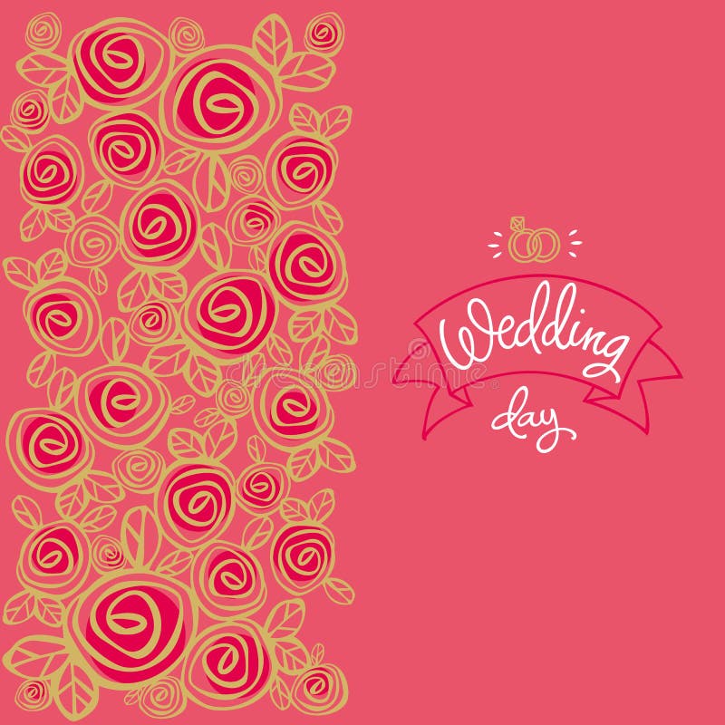 Wedding Background and Greeting Inscription Stock Vector - Illustration ...