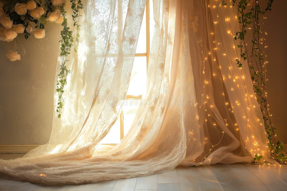 Wedding Background with Light Bridal Textile Stock Illustration ...