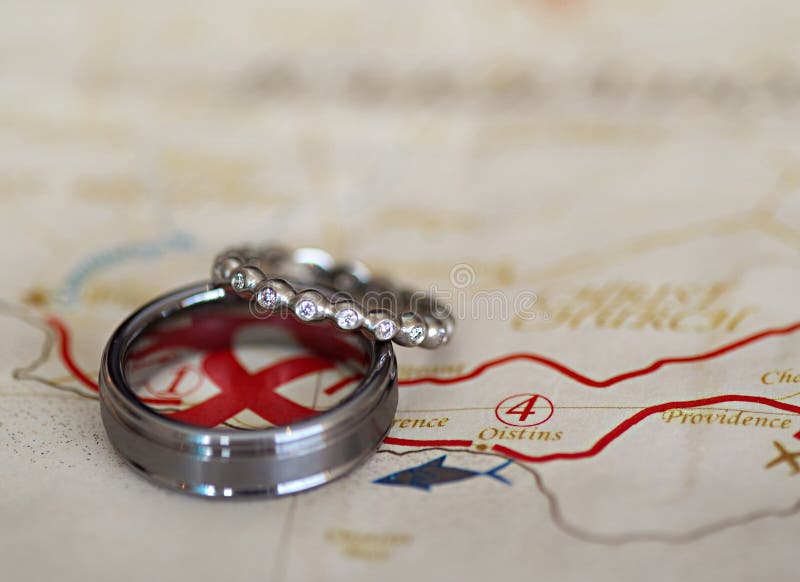 Wedding Bands on a Treasure Map Stock Image - Image of marriage, jewel ...