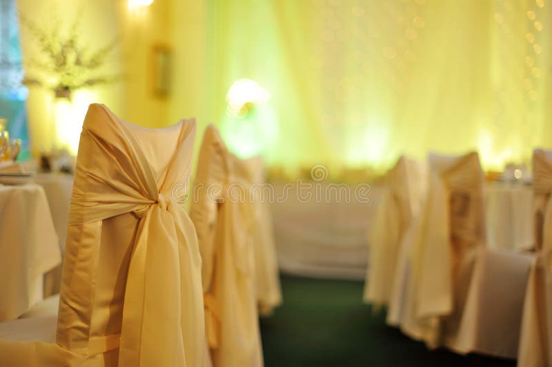Wedding Banquet in a Restaurant Stock Image - Image of yellow, table ...