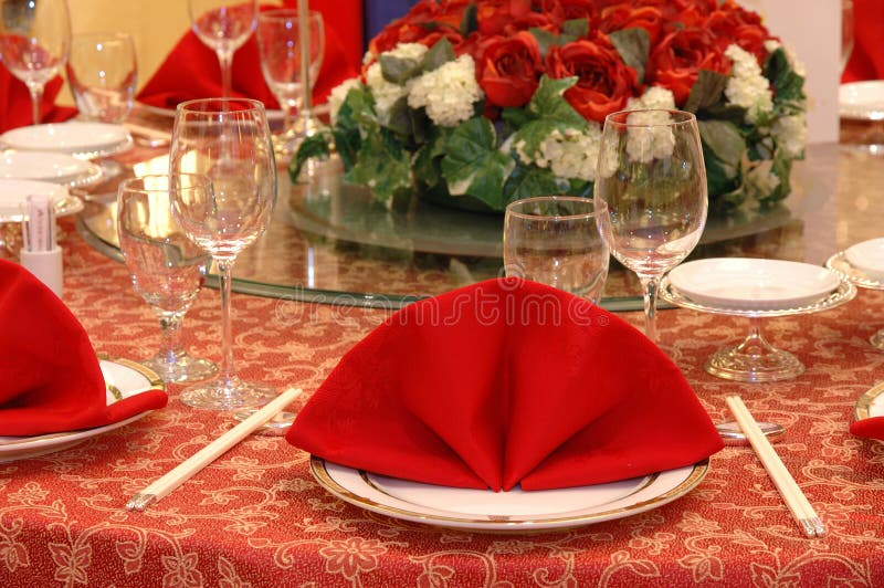 Wedding Banquet Table Setting Stock Image - Image of proper, chopstick ... Wedding Banquet Table Setting Stock Image - Image of proper, chopstick ...