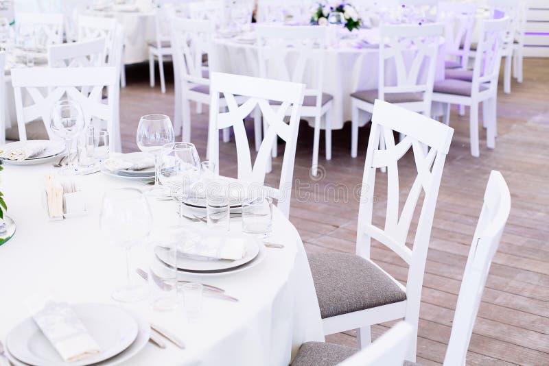 Table Set for Wedding Banquet Stock Image - Image of interior, food ...