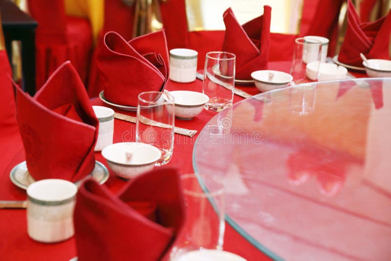 Chinese Banquet Table Setting. Stock Photo - Image of banquet, china ...
