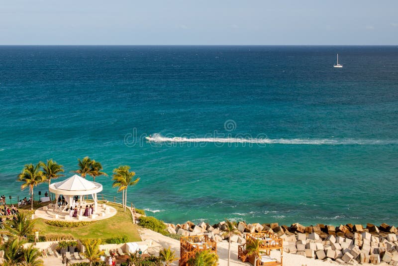 Wedding At The Beach Gazebo Overlooking The Ocean At The Hyatt Ziva In