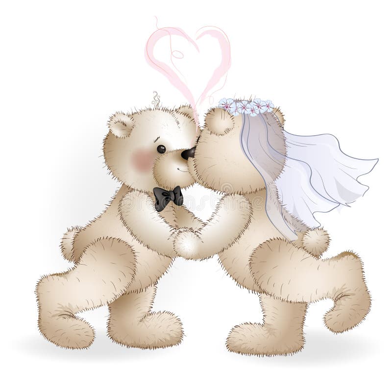 Wedding bears stock vector. Illustration of relationships - 32359345