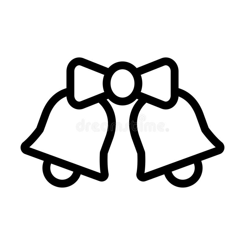 Wedding Bell Thick Line Icon Stock Illustration - Illustration of thick ...