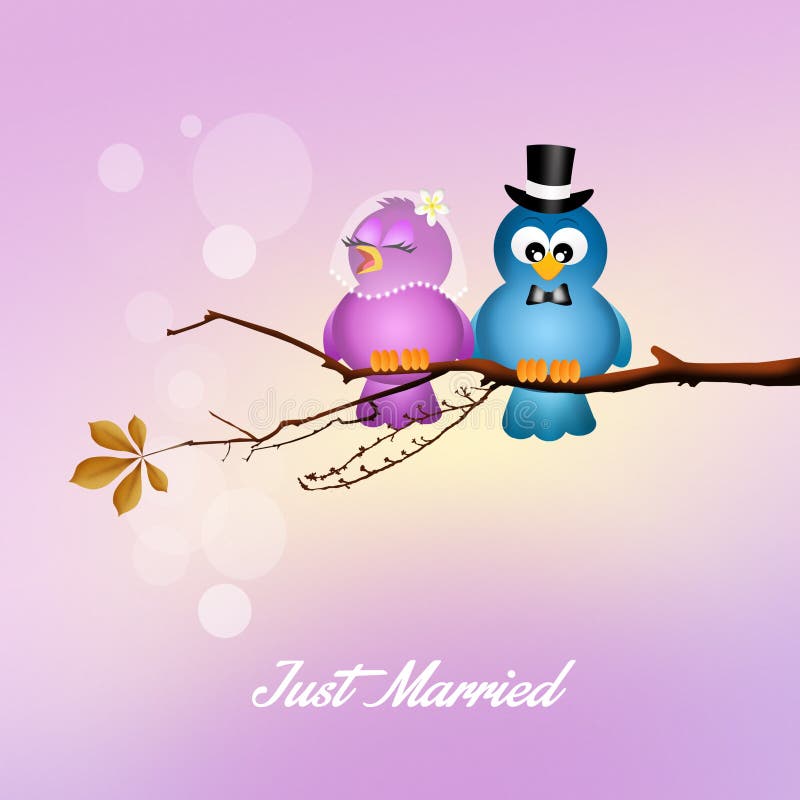Mr and Mrs Wedding Birds, Vector Stock Vector - Illustration of sign ...