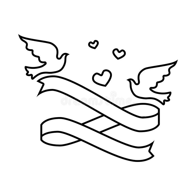 Wedding Birds Romantic Card Stock Vector - Illustration of beautiful ...