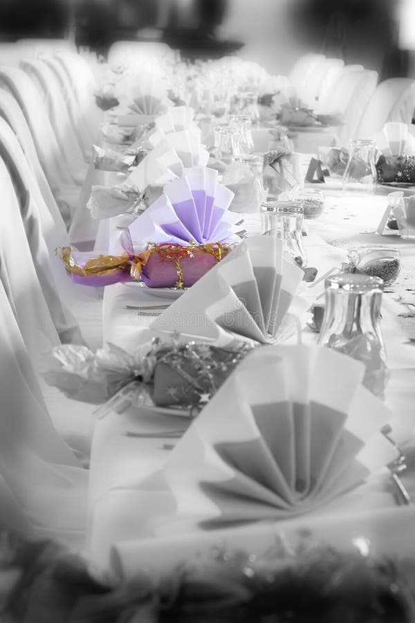 Wedding or Birthday Table Setting, Colour Emphasis Stock Image - Image ...