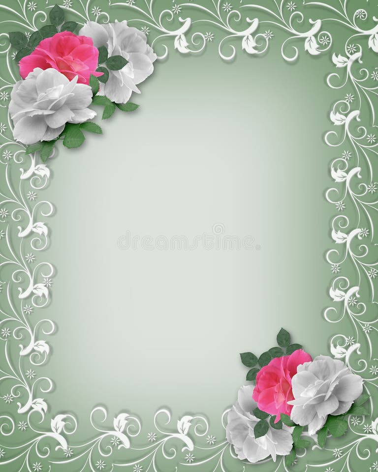 White Pink Roses Wedding Border Stock Illustrations – 11,588 White Pink ...