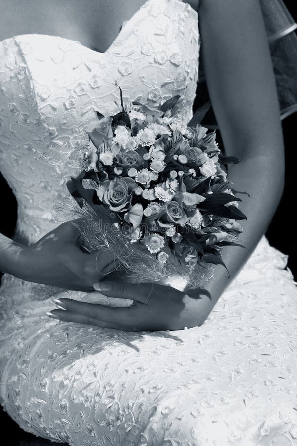 Wedding bouquet stock photo. Image of people, hand, tape - 12735382