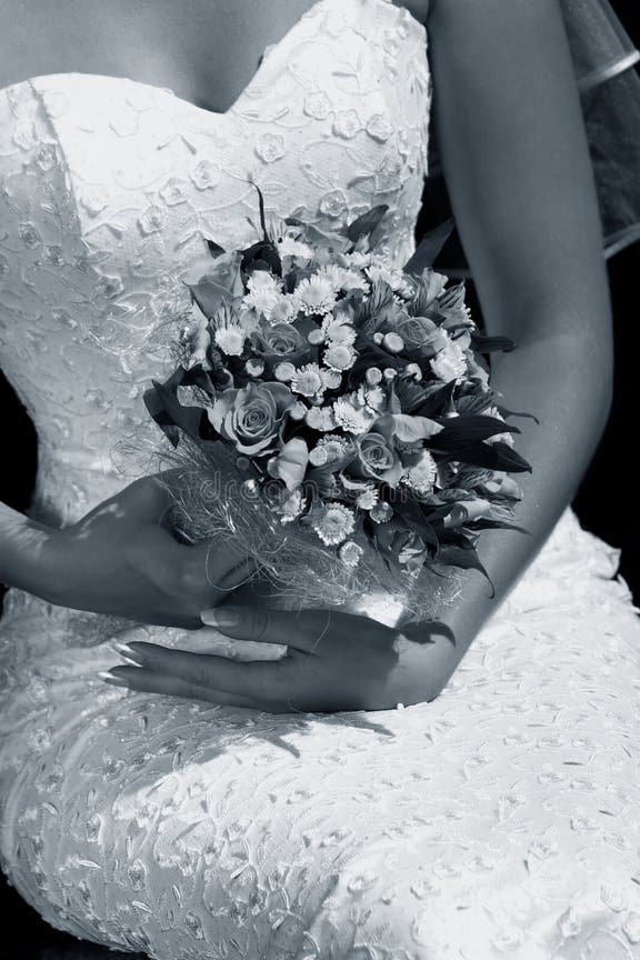 Wedding bouquet stock photo. Image of people, hand, tape - 12735382